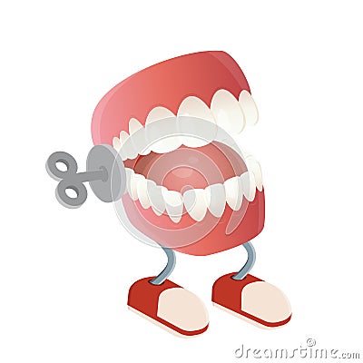 Funny Chattering Teeth Toy Cartoon Vector | CartoonDealer.com #97584003