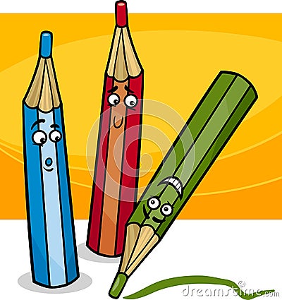 Funny Crayons Cartoon Illustration | CartoonDealer.com #34471737