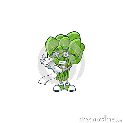 Funny Face Spinach Cartoon With Menu Ready To Serve Vector Illustration ...