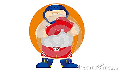 People A Funny Fat Boxer Cartoon Vector | CartoonDealer.com #97071827