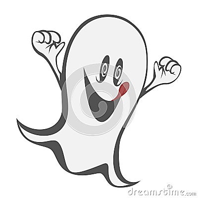 Funny Freaky Ghost Vector Illustration | CartoonDealer.com #44966716