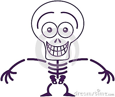 Funny Halloween Skeleton Grinning While Feeling Embarrassed Stock ...