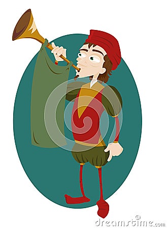 Funny Herald With Trumpet Royalty Free Stock Image - Image: 26946186