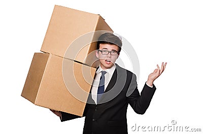 Funny Man With Boxes Royalty-Free Stock Photo | CartoonDealer.com #41115885
