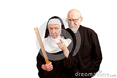 Funny Priest And Nun Stock Photo - Image: 13067780