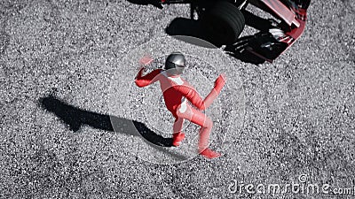 Funny Racer is Dancing on Stadium. Realistic 4k Animation. Stock Video ...