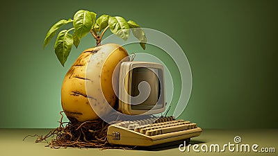 Funny Slow Old Obsolete Desktop PC In A Case That Look Like Potato ...