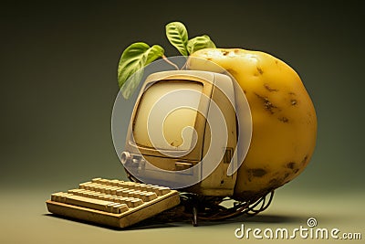 Funny Slow Old Obsolete Desktop PC In A Case That Look Like Potato ...