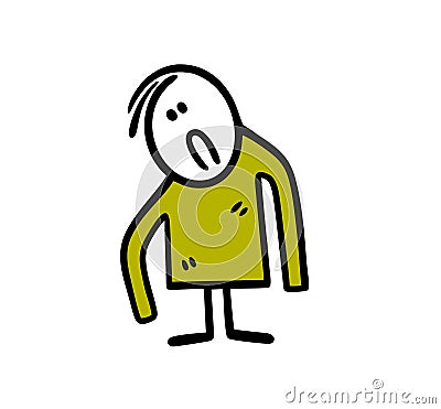 Funny Stickman Wore An Oversize Sweater. Vector Art. | CartoonDealer ...