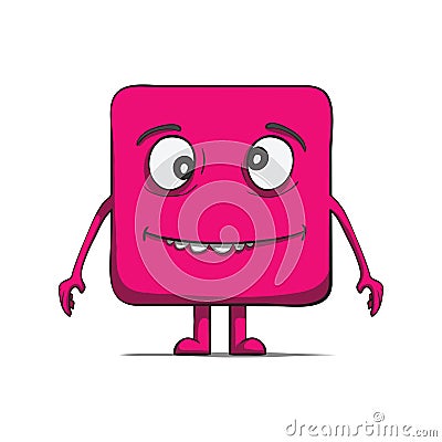 Funny Stupid Cube Dude. Square Character. Vector | CartoonDealer.com ...