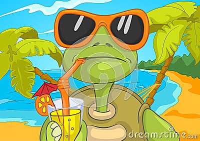 Funny Turtle Drinking Cocktail. Stock Photography - Image: 27345162