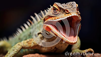 Furious Lizard In High-Resolution Image. Capturing Intense Emotions ...
