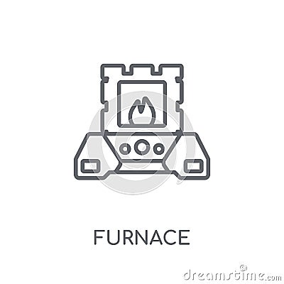 Furnace Linear Icon. Modern Outline Furnace Logo Concept On Whit Vector ...