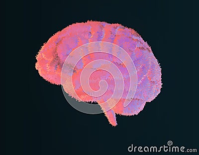 Furry Brain Illustration On Dark Background | CartoonDealer.com #85862582