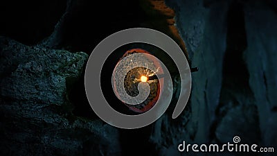 Match Lights Dynamite and Explosion Clears Rock Wall Stock Video ...