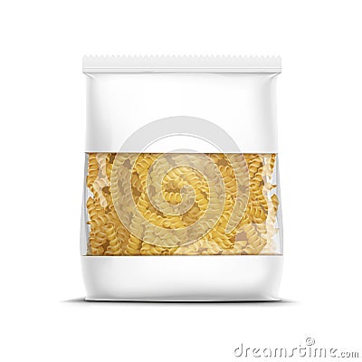 Fusilli Spiral Pasta Packaging Template Isolated Vector Illustration ...