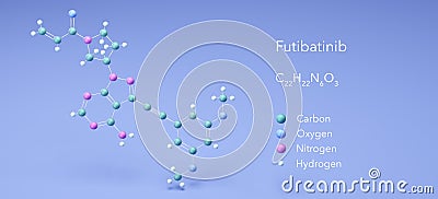 Futibatinib Molecule, Molecular Structures, C22h22n6o3 3d Model ...