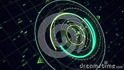 Future Interface of Modern Targeting System during Working Process, Seamless Loop. Animation ...