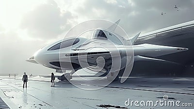 Futuristic Aircraft With Sleek Streamlined Wing Structures Royalty-Free ...