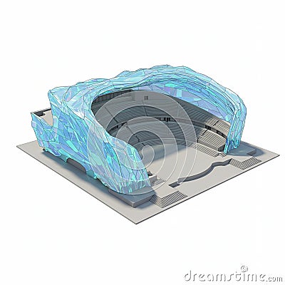 Futuristic Amphitheater Model With A Crystalline, Geometric Structure ...