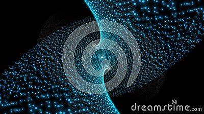 Futuristic Animation with Moving Particle Object and Blinking Lights ...