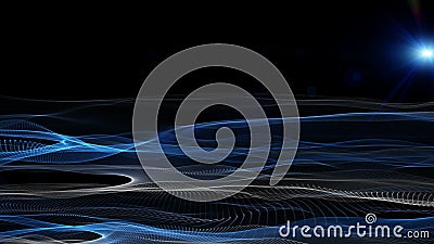 Futuristic Animation With Moving Wave Object And Lights, Loop HD 1080p ...