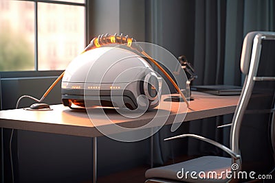 Futuristic Brain-computer Interface Headset On A Desk Stock Image ...