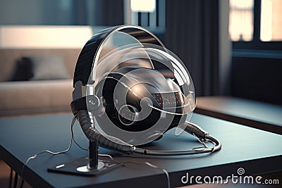 Futuristic Brain-computer Interface Headset On A Table Royalty-Free ...