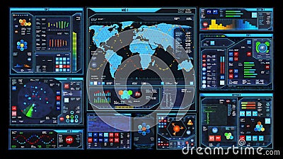 Futuristic Command Center Interface (loop Ready) Stock Footage - Video ...