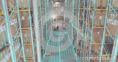 Futuristic Concept of a Modern Warehouse. Visualization of a Modern ...