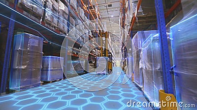 Futuristic Concept of a Modern Warehouse. Visualization of a Modern ...