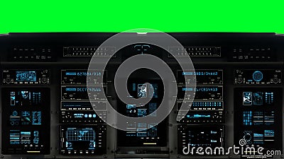 Spaceship Cockpit Pilot Point View Green Screen Background Stock ...