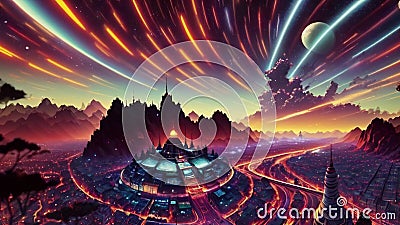 Futuristic Cosmic Animation. AI Generated Cinematic Video Stock Footage ...