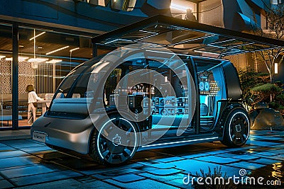 A Futuristic Depiction Of A Family Car With Modular Battery Systems ...