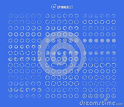 Futuristic Design Preloader Spinner Circles Set Cartoon Vector | CartoonDealer.com #111333073