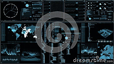 Futuristic Digital Interface Screen Stock Video - Video of access ...