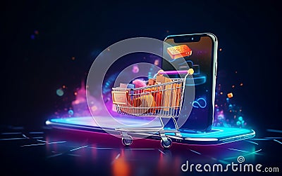 Futuristic Digital Payment Technology. Generative AI Stock Photo ...