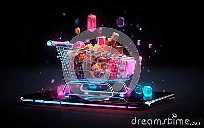 Futuristic Digital Payment Technology. Generative AI Stock Image ...