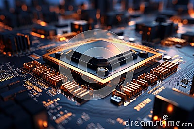 Futuristic Future Motherboard Design With CPU Socket, Microchips ...