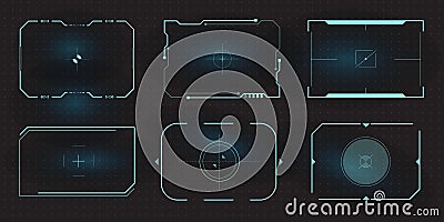 Futuristic HUD Frames For Target Screen And Border Aim Control Panel ...