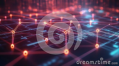 Interactive Sci-fi Network Chart With Glowing Nodes Royalty-Free Stock ...