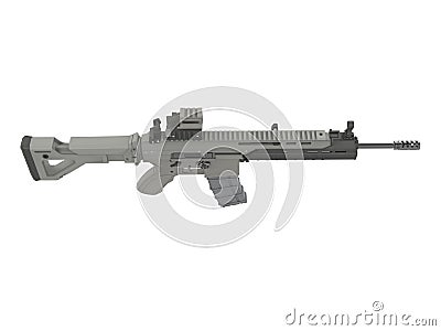 Futuristic Military Assault Rifle - Top Down View Royalty-Free Stock ...