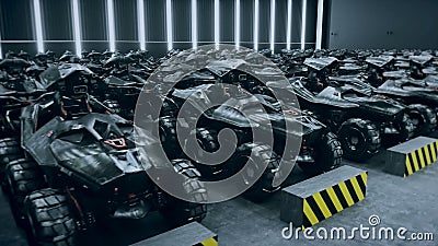 Futuristic Military Tanks in Military Base. Realistic 4k Animation ...