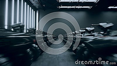 Futuristic Military Tanks in Military Base. Realistic 4k Animation ...