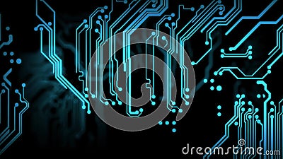 Futuristic Motherboard Circuit Graphic Animation Background. Printed ...