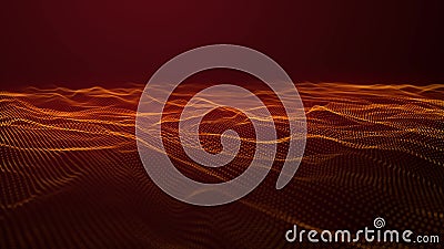 Futuristic Particle Wave. Abstract Technology Background. Big Data ...