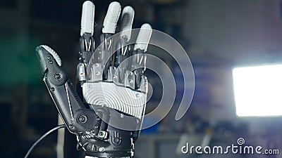 Futuristic Robotic Cyborg Arm in Action. Real Robotic Prosthesis. Stock ...