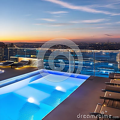 A Futuristic Rooftop Pool With A Glass Bottom, Infinity Edges, And ...