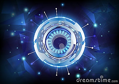 Futuristic Sci-Fi Glowing HUD User. Data Engineer Particle. Digital ...