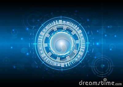 Futuristic Sci-Fi Glowing HUD User. Digital Infographic Frame. Abstract ...